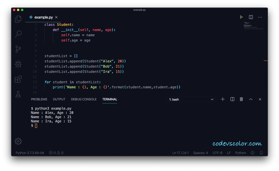 Python Examples To Create List Of Objects CodeVsColor