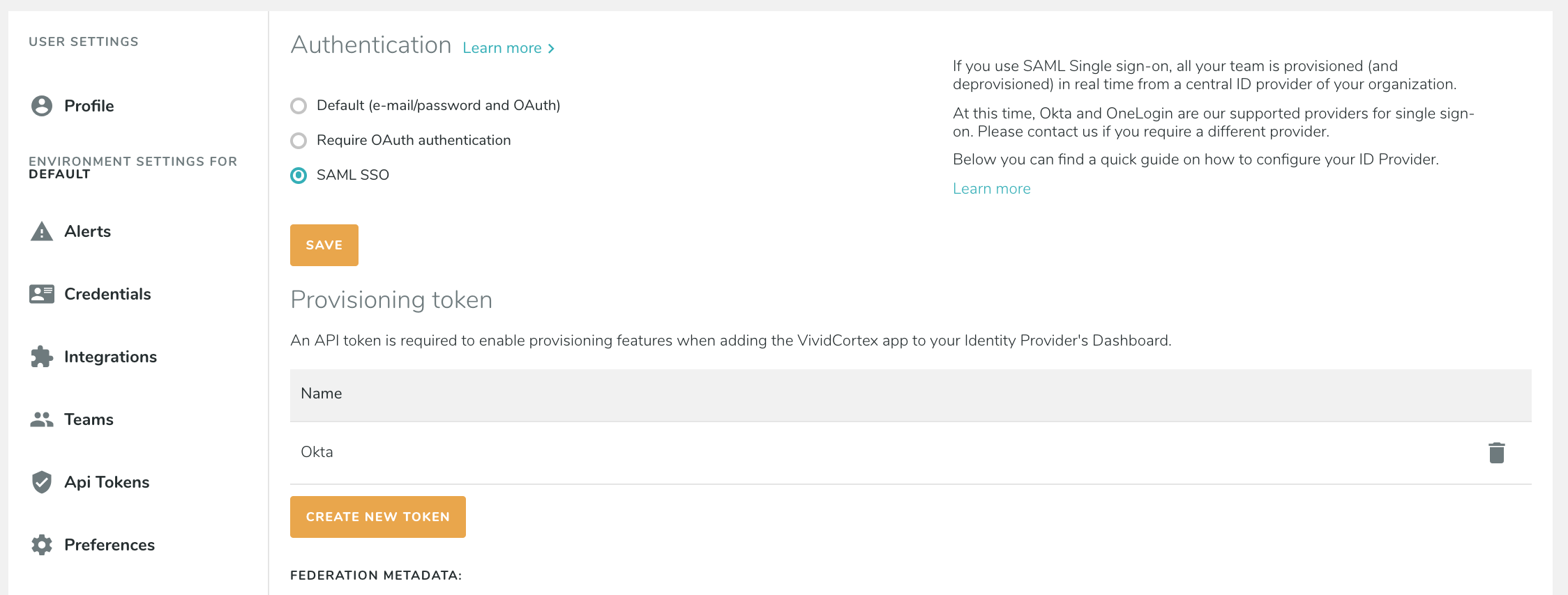 Single Sign-On - VividCortex