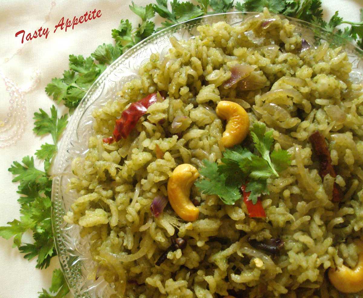 Coriander Rice | Cilantro Rice | Kothumalli Sadam | Tasty Appetite