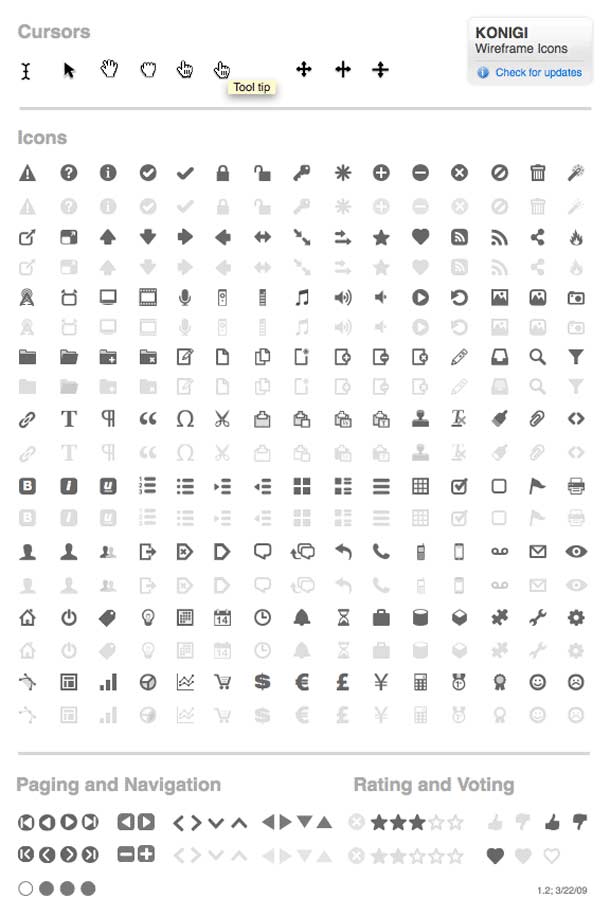Wireframe Icons Updated (v. 1.2) | Konigi