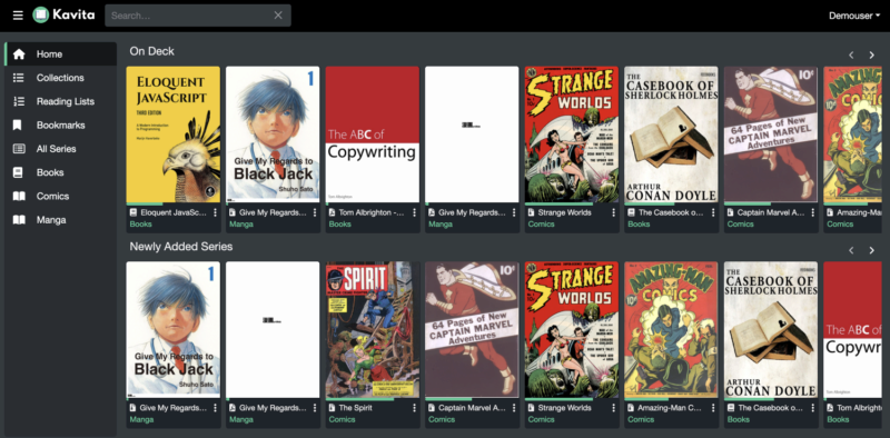 Kavita Reader in Docker - Read ebooks / Manga / Comics |・∀・