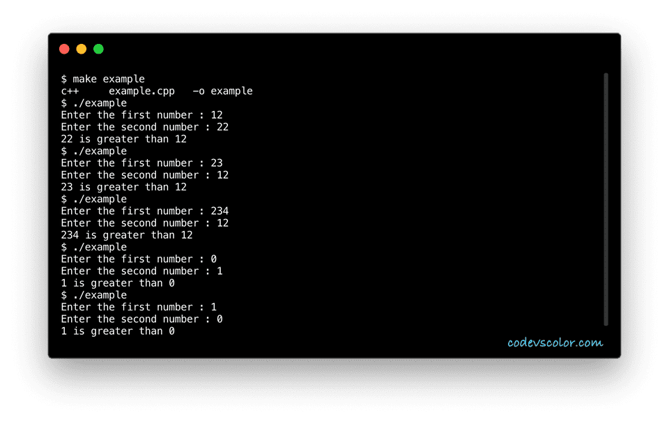 C Tutorial To Find The Largest Of Two User Input Numbers Codevscolor