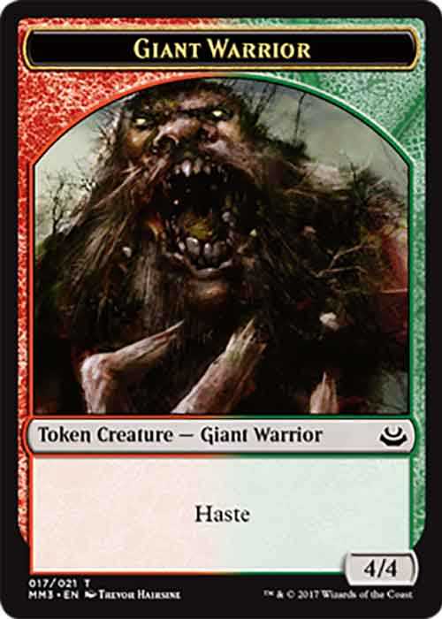 4/4 Red Green Giant Warrior Creature Token | MTG.onl Tokens