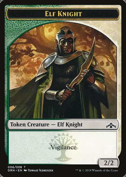 2/2 Green White Elf Knight Creature Token | MTG.onl Tokens