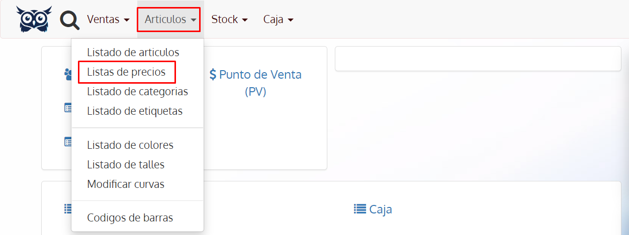 Respaldo del listado de artículos | Ninox Docs