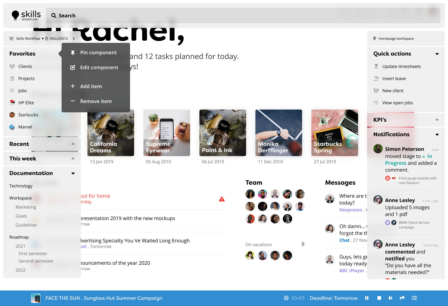 Menu guidelines | Skills Workflow’s Documentation