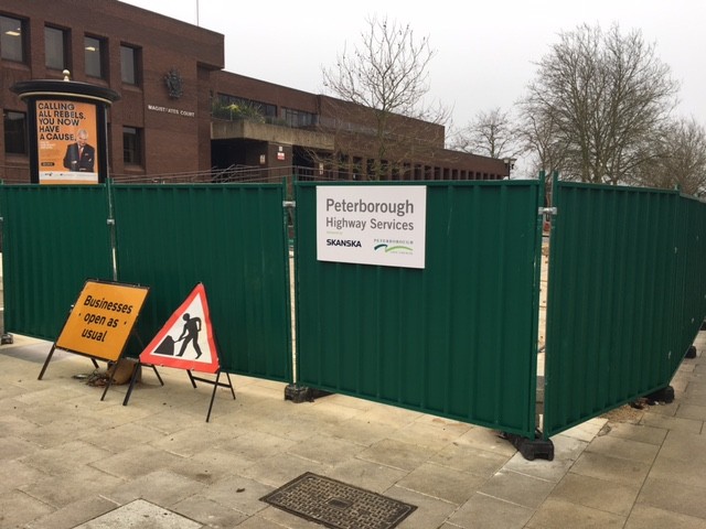 Timber & Steel Site Hoarding for Peterborough Council - SafeSite Facilities