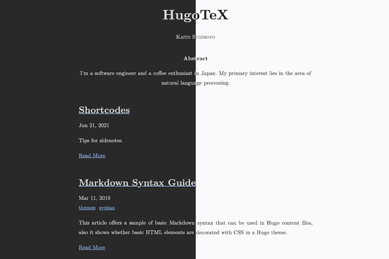 dark | Hugo Themes