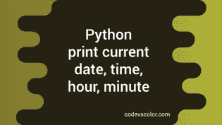 Python print current date,time,hour,minute,increment each - CodeVsColor