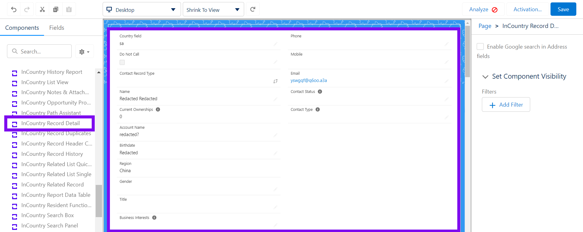 Managing web components - InCountry Docs