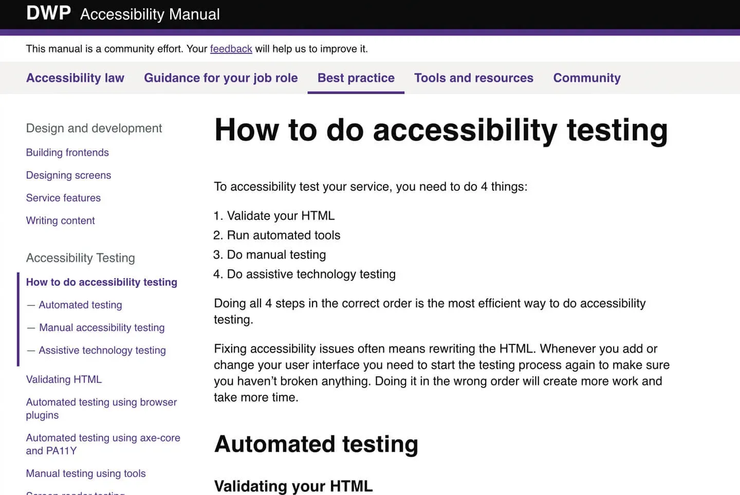 DWP Accessibility Manual - craigabbott.co.uk