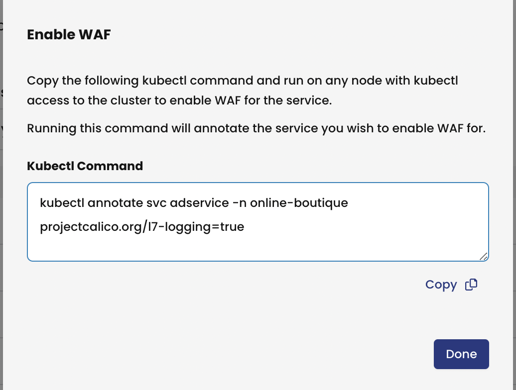Workload-based Web Application Firewall (WAF) | Calico Documentation