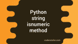 Python string isnumeric method - CodeVsColor