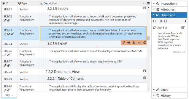 Manage Requirements Changes | ReqView Documentation