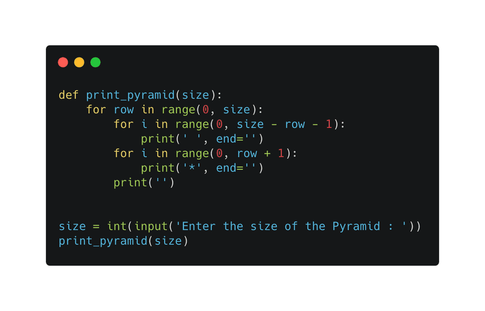 Python program to print a half pyramid in star - CodeVsColor