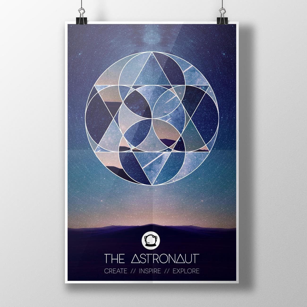 Geometric Space Poster - The Astronaut