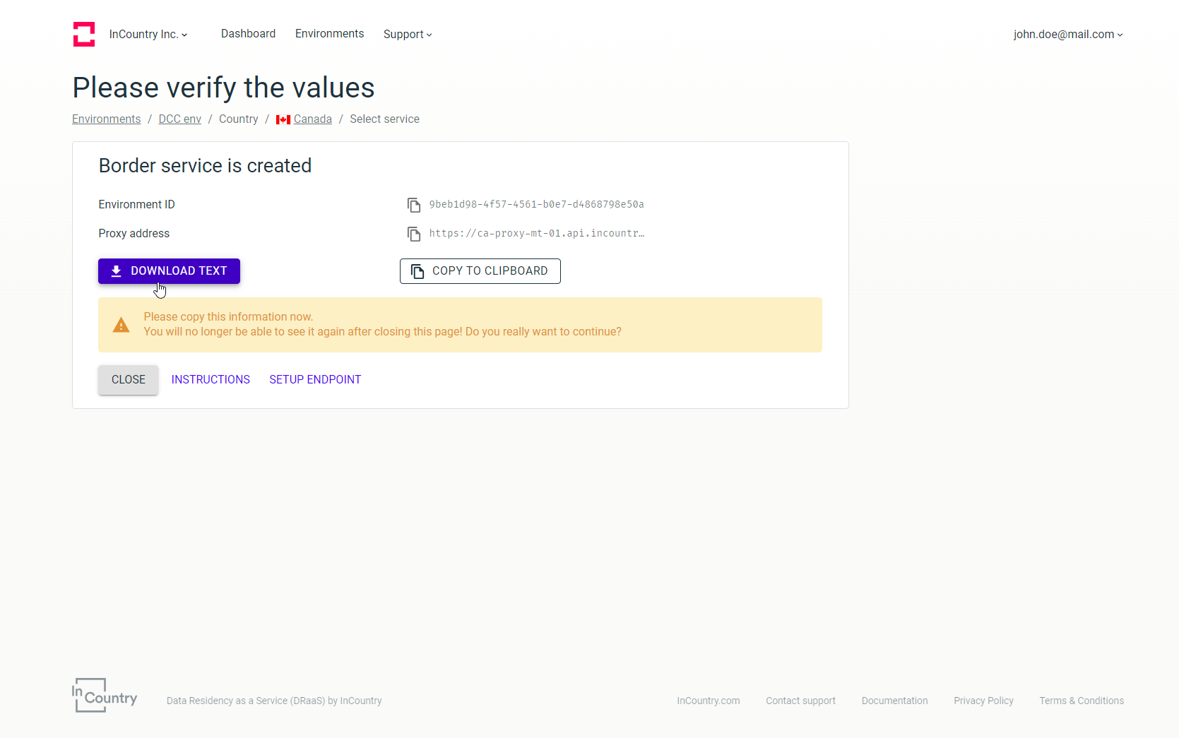 Managing services - InCountry Docs