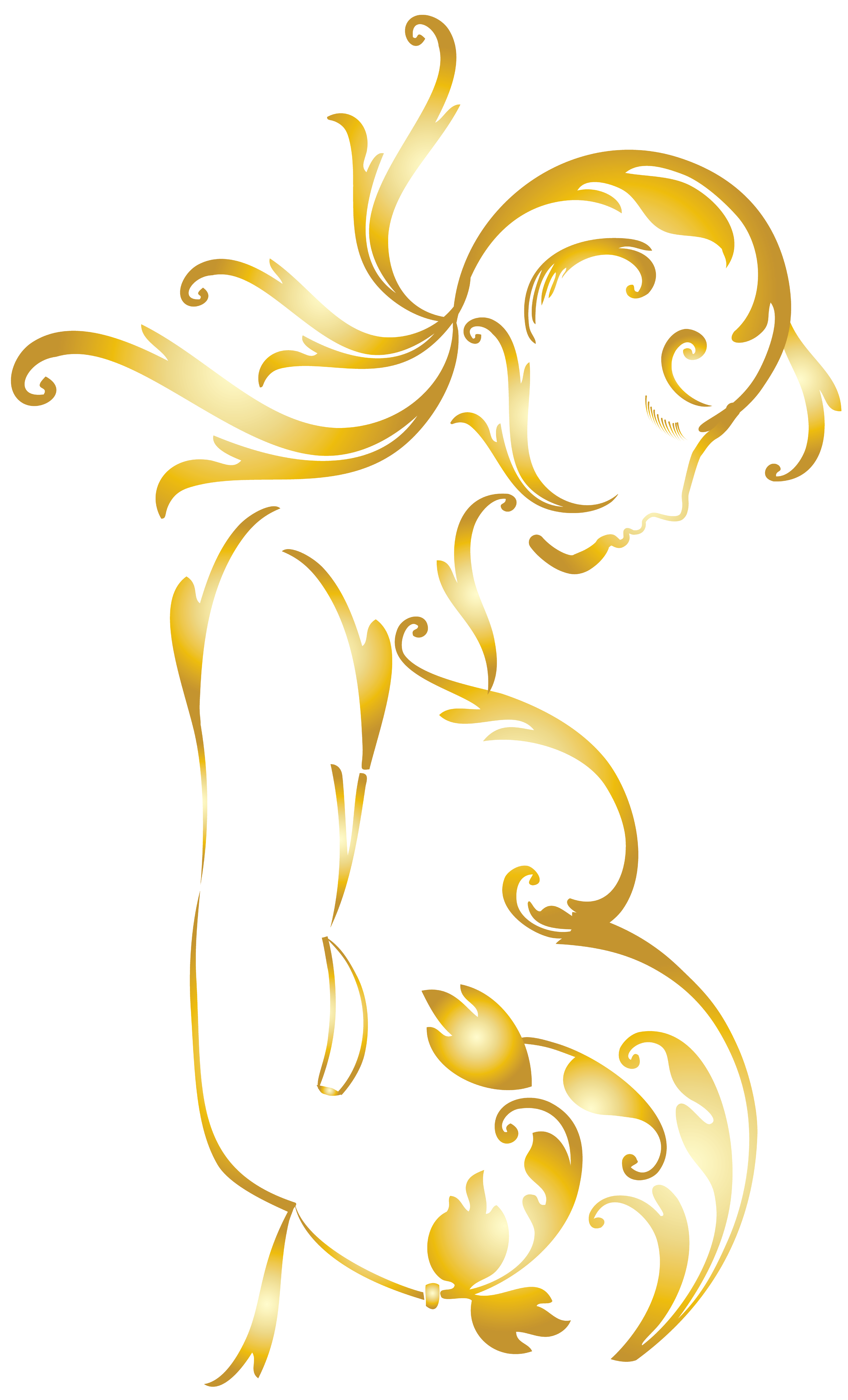 Gold Lady Head Logo