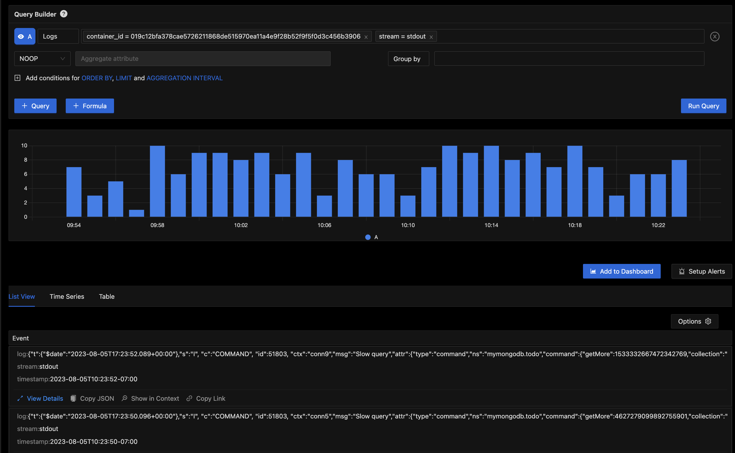 Logs Query Builder Signoz