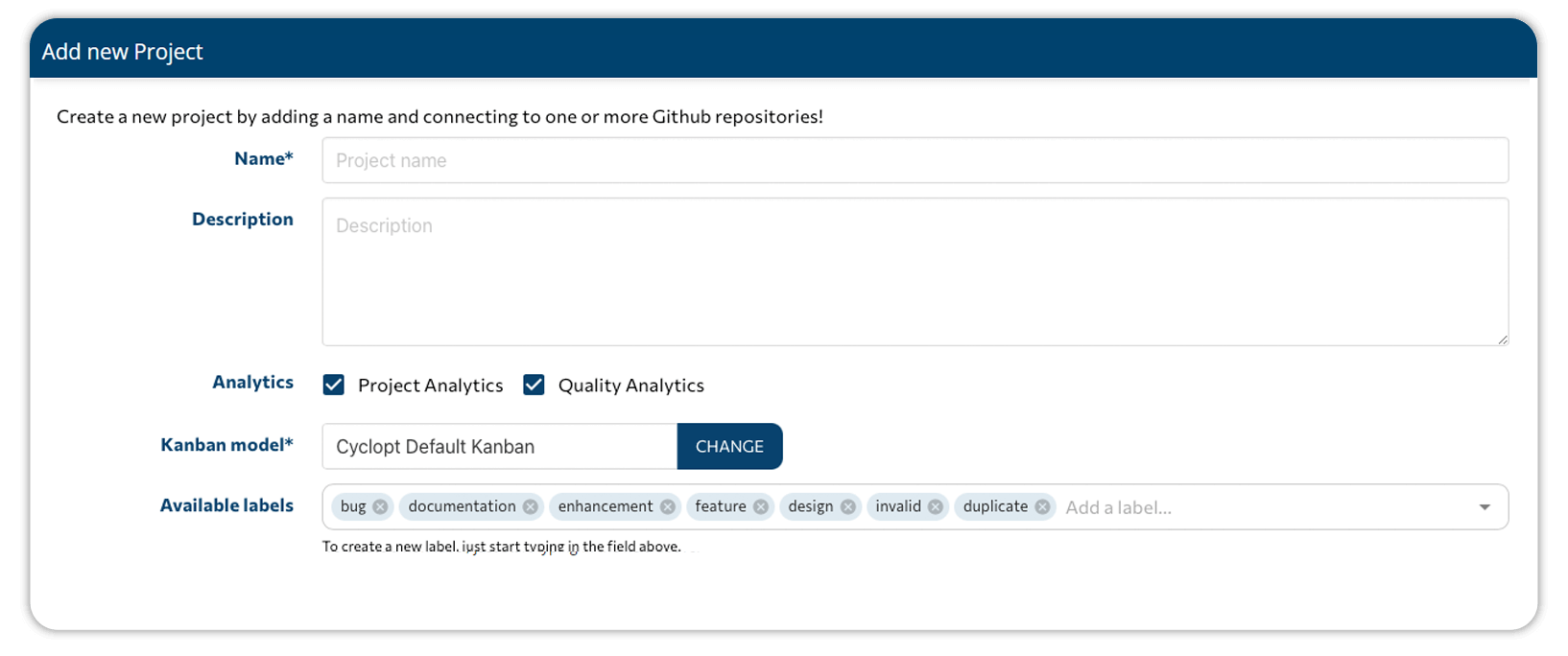 Create your Project | Cyclopt