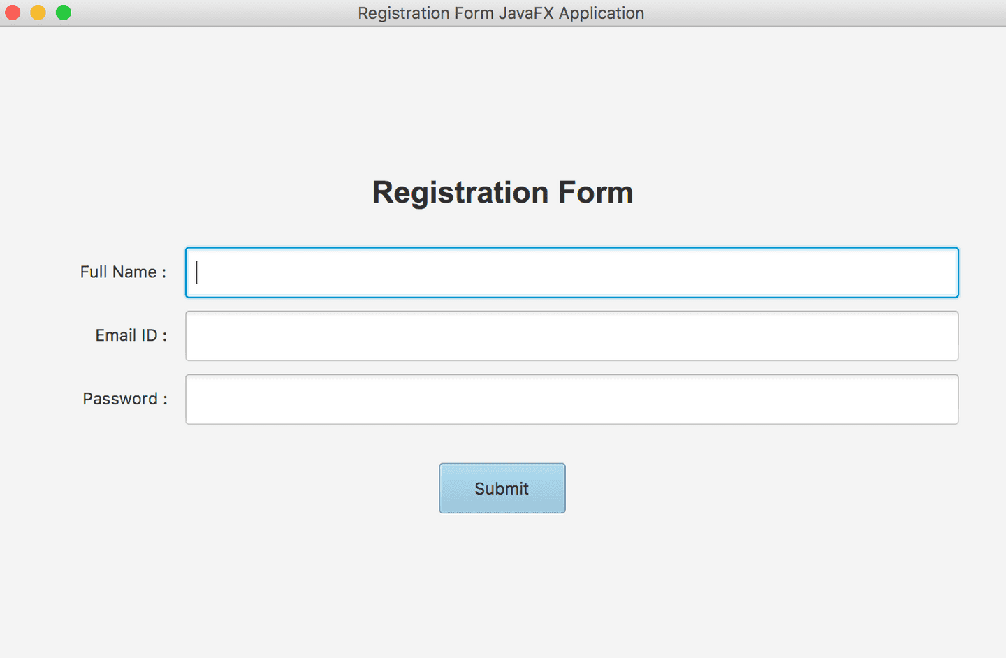 Creating a registration form in JavaFX | CalliCoder