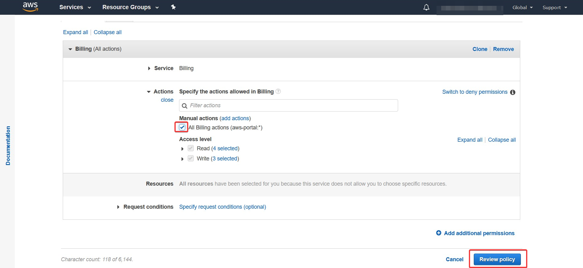 Add a billing admin user to secure an AWS root account