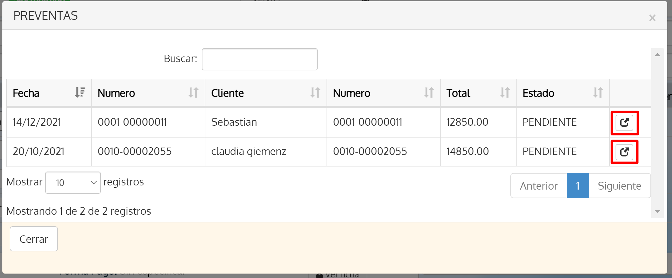 Editar preventa | Ninox Docs