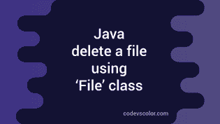Java Program to Delete a file using 'File' class - CodeVsColor