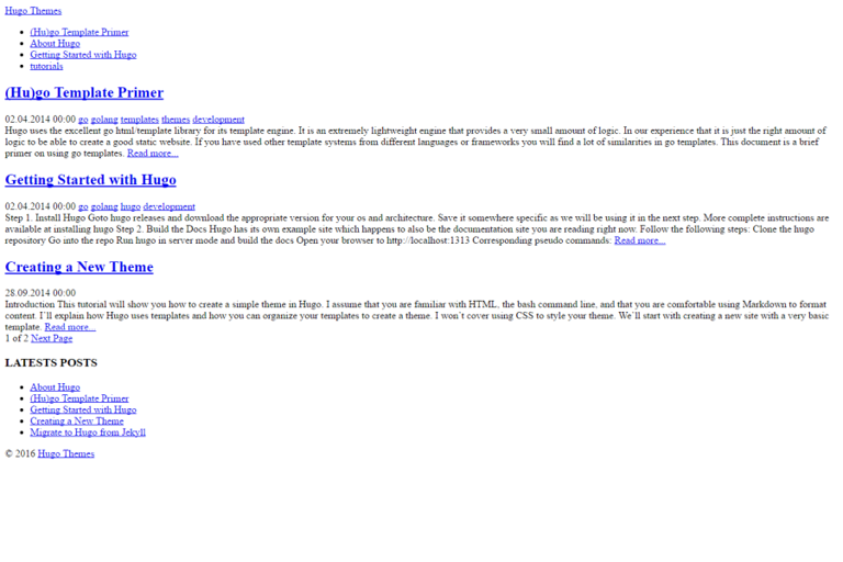 Complete List | Hugo Themes