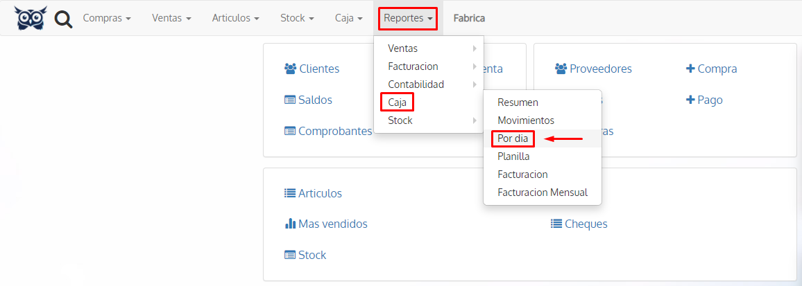 Cajas del dia | Ninox Docs