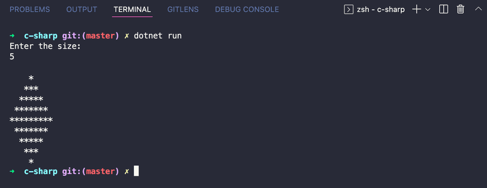 C# program to print a diamond pattern - CodeVsColor