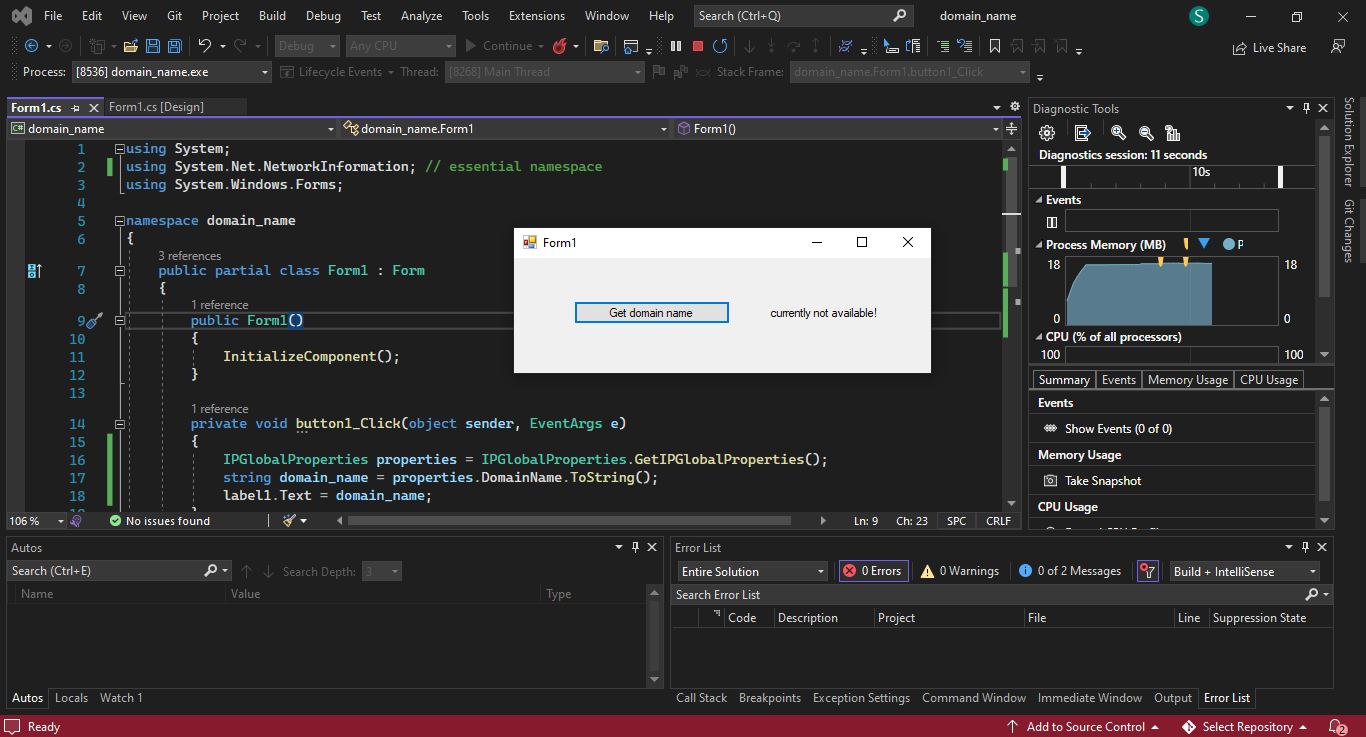 Get Domain Name in C# | Delft Stack