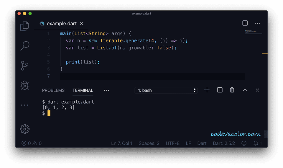 Constructors of a Dart list - CodeVsColor