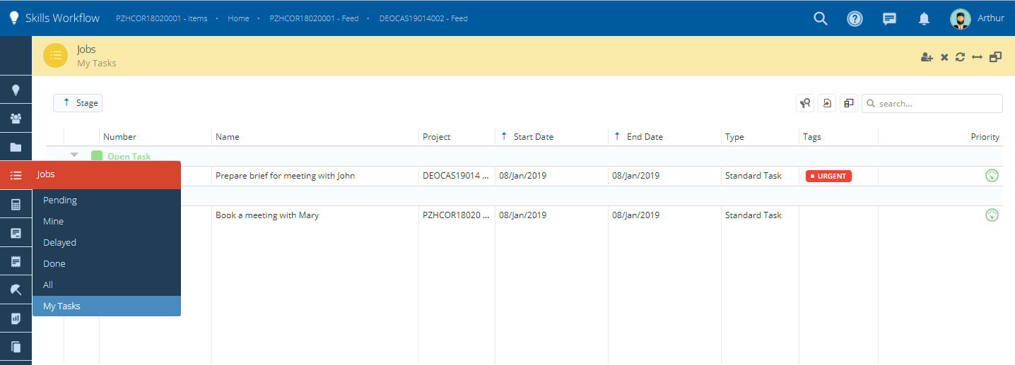 My Tasks | Skills Workflow’s Documentation