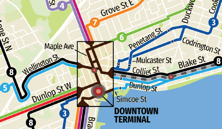 An update to my Barrie Transit map - Charles Marttinen