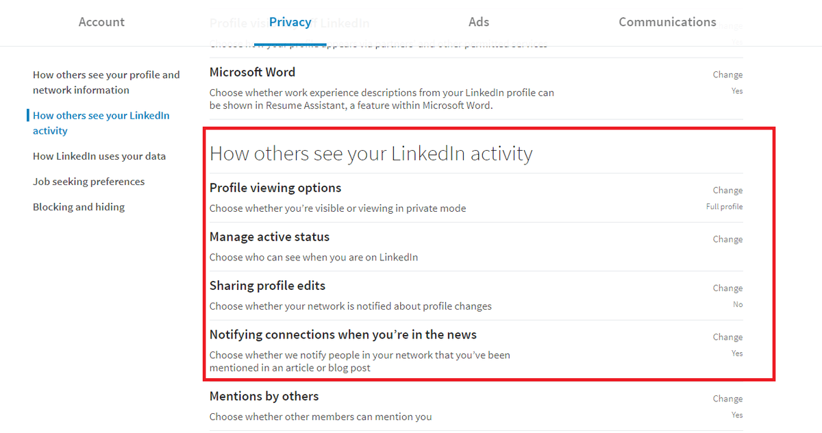 How to Control Who Sees Your Activity Feed In LinkedIn | Covve