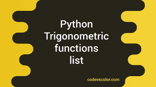 Trigonometric functions in python - CodeVsColor