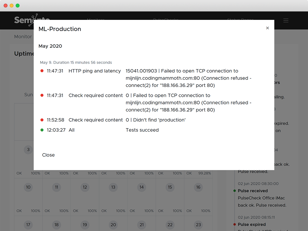 Website and Server Monitoring Tool | Semonto
