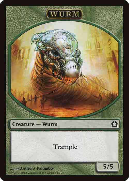 5/5 Green Wurm Creature Token | MTG.onl Tokens