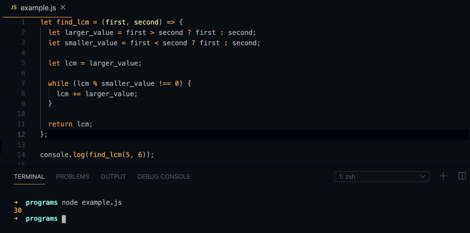 Javascript Program To Find The Lcm Of Two Numbers Codevscolor 