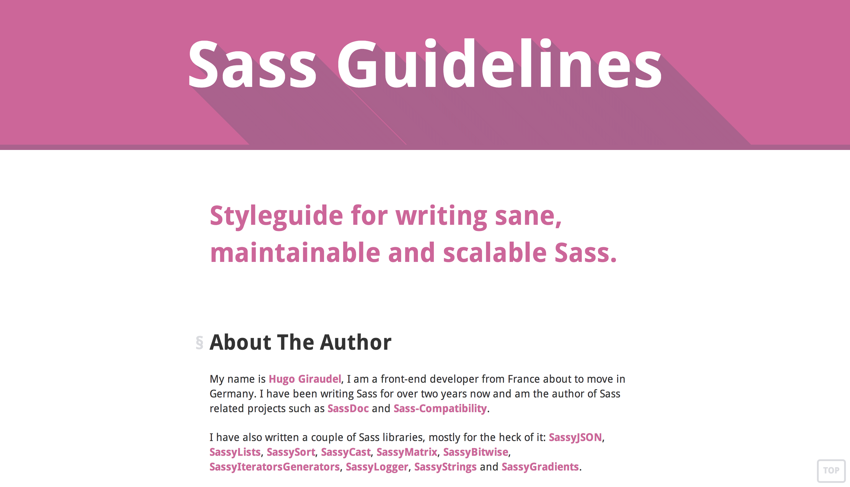 Introducing Sass Guidelines Hugo Giraudel