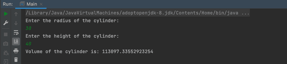 3 different Java program to find the volume of a cylinder - CodeVsColor