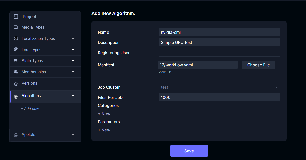 Job clusters | Tator