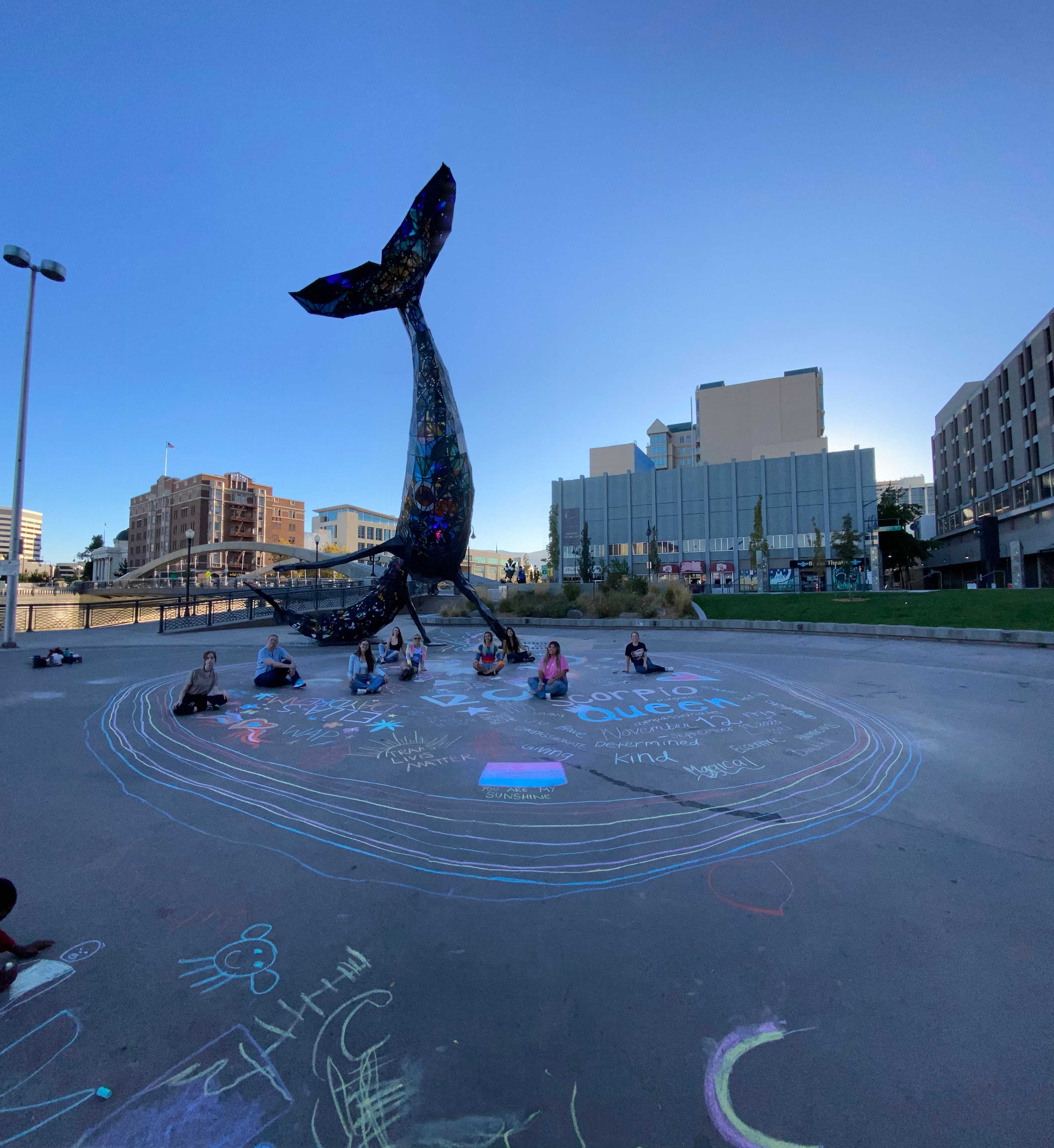 Space Whale Chalk Memorial