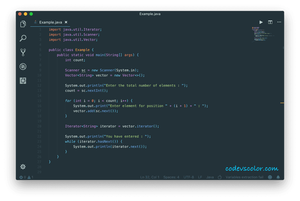 How To Read Elements Of A Java Vector Using Iterable Codevscolor