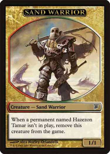 1/1 Multicoloured Sand Warrior Creature Token | MTG.onl Tokens