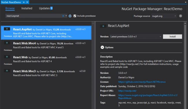 Tutorial (ASP.NET Core) | ReactJS.NET