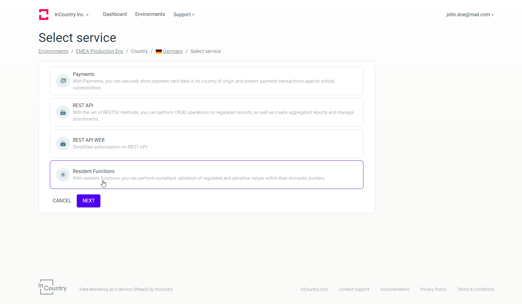 Managing services - InCountry Docs