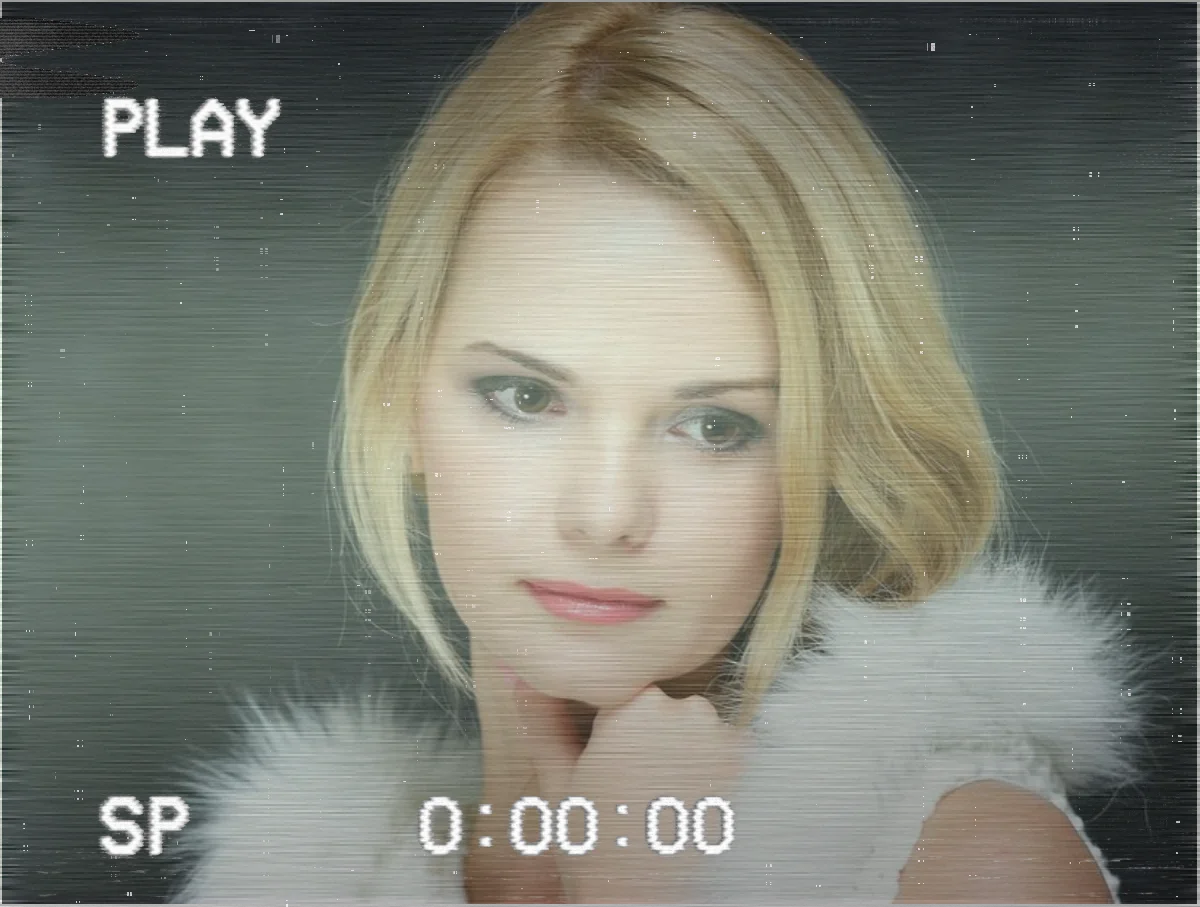 Display your picture applying vhs TV photo effect online for free