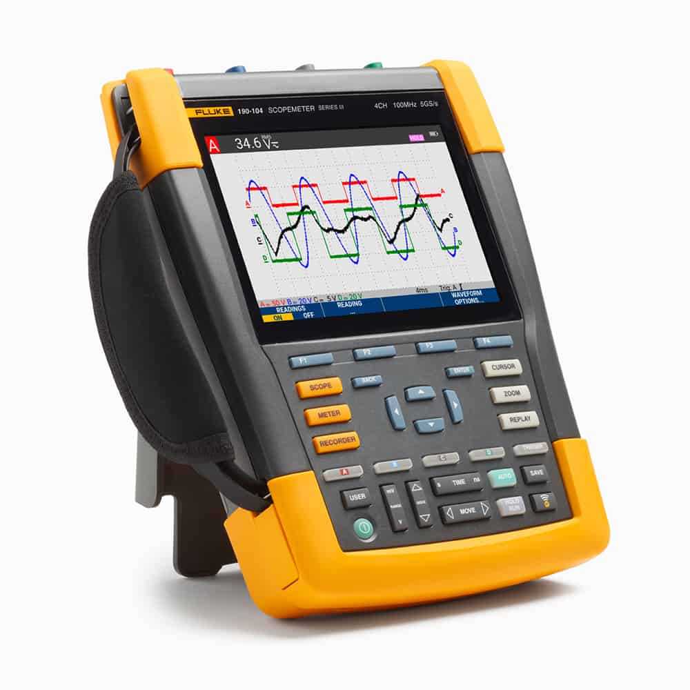Fluke Scopemeter® Portable Oscilloscope with SCC Kit, 4 Channel, 100MHz ...